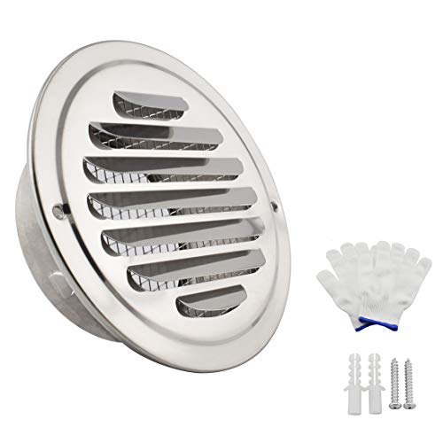 SDTC Tech 4 Inch Round Soffit Air Vent Stainless Steel Louver Grille ...