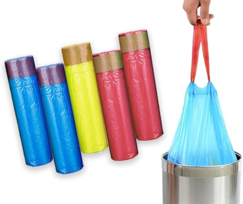 PESCADOR Drawstring Bin Disposable Liners, 4 Gallon, 45x50 CM, 75 Count ...