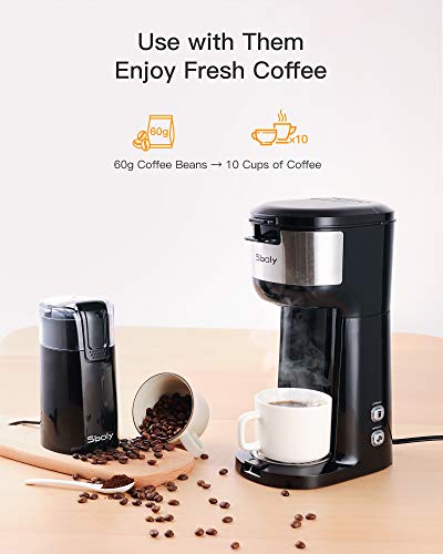 Sboly Single Serve Coffee Maker with Grinder, Coffee Maker Brewer for K-Cup Pod & Ground Coffee ...