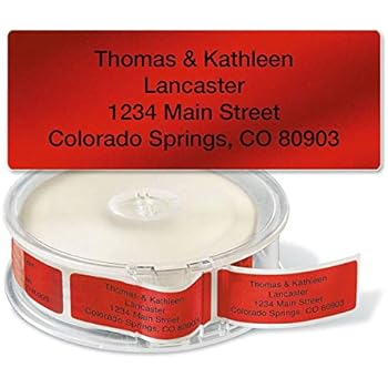 Amazon.com : Red Foil Rolled Personalized Return Address Labels with ...