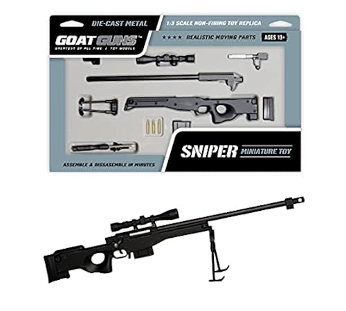 GoatGuns Miniature Sniper Model Black | 1:3 Scale Die Cast Metal Build ...