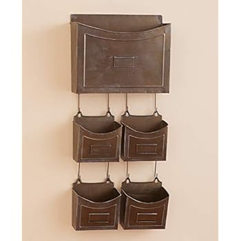 Amazon.com: Colonial Tin Works Galvanized Wall Pocket Organizer: Home ...