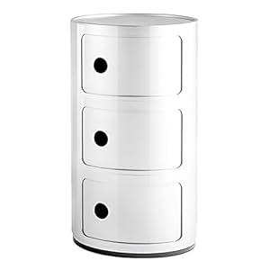 Kartell Componibili Round Storage Unit 3 Drawer White: Amazon.co.uk ...
