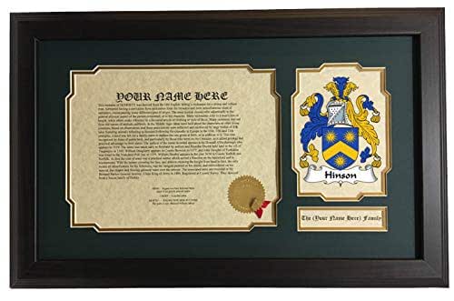 Amazon.com: Hinson - Coat of Arms and Last Name History, 14x22 Inches ...