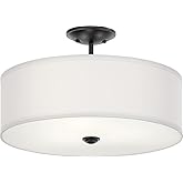 Kichler, Shailene 14" 3 Light Round Semi Flush with Satin Etched White ...