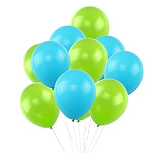 Amazon.com: KUMEED Sky Blue Green Balloons 12" Latex Balloons Vivid ...
