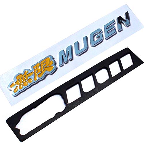 Mugen Chrome Badge Emblem 3D Car Trunk Side Auto Logo Fender Adhesive ...