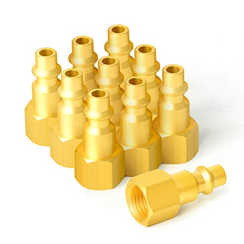 GASHER 1/4-Inch NPT Female Brass Industrial Air Plug, Pneumatic Plugs ...