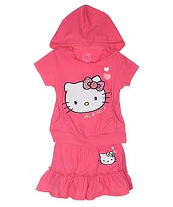 Amazon.com: Hello Kitty Little Girls' Skirt Active Set with Gel Studs ...