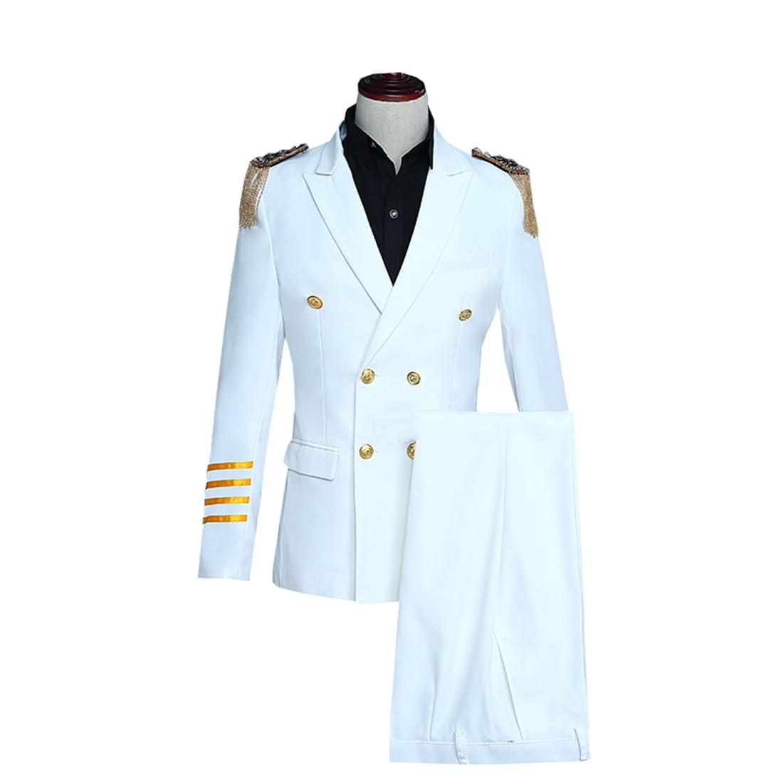 Mua Men's Suit with Fringe Epaulettes, Top and Bottom Set, Military ...