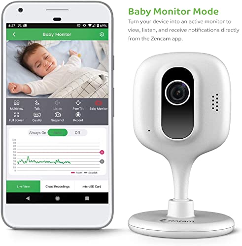 Zencam 1080p WiFi Camera, Indoor Security Wireless IP Camera, Two-Way ...