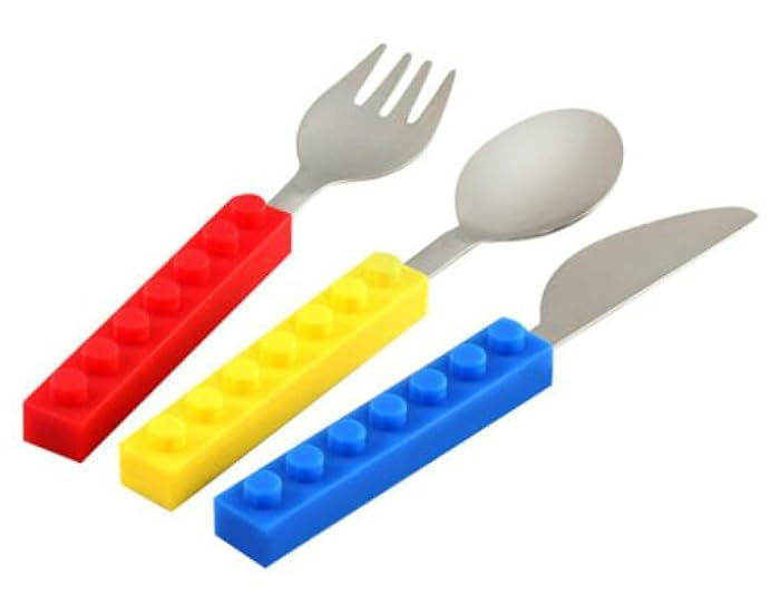 Children's Building Block Lego Bricks Knife Fork Spoon Cutlery Flatware ...