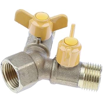 Mxfans 2 Way Gas Pipe Connector Splitter Solid Brass Y-Shape 1/2BSP ...