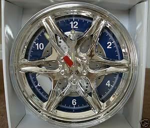 Amazon.com: CHROME SPORTS WHEEL DECORATIVE WALL CLOCK,SPOKES,CALIPER ...