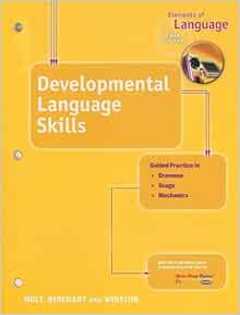 Amazon.com: Elements of Language: Developmental Language Skills Book Fifth Course: 9780030700644 ...