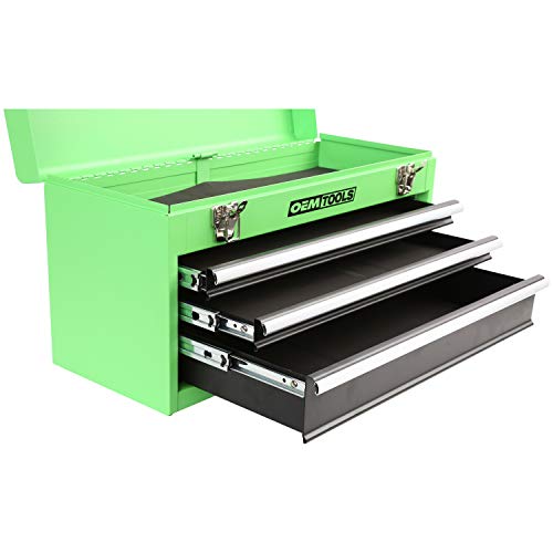 OEMTOOLS 24675 20 Inch Portable Steel Tool Box with 3 Drawers, Green ...