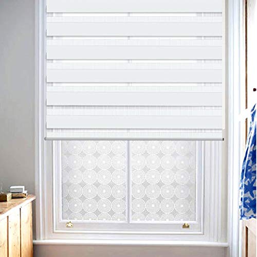 LUCKUP Horizontal Window Shade Blind Zebra Dual Roller Blinds Day and Night Blinds Curtains，Easy ...