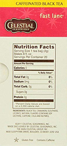 Celestial Seasonings Fast Lane Black Tea, 20 Count (Pack of 2) | Pricepulse