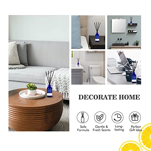 Reed Diffusers Set, 3.7 Oz Scent Diffuser, 6 Reed Diffuser Sticks, Home ...