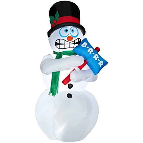 86235 Animated Shivering Snowman Inflatable - 6 Feet Tall - Shivers and ...