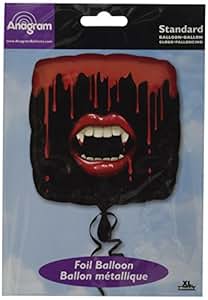 Amazon.com: Halloween Vampire Fangs Red Teeth 18" Balloon Mylar Lips ...