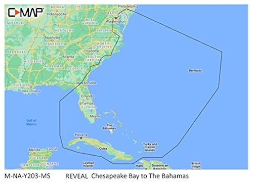 C-MAP Reveal Coastal - Chesapeake Bay to The Bahamas, Map Card for ...