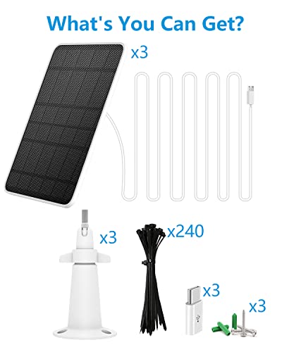 Solar Panel Compatible with Eufycam 2C/2C Pro/E40/E20/2/2 Pro/E, 5V 4W ...