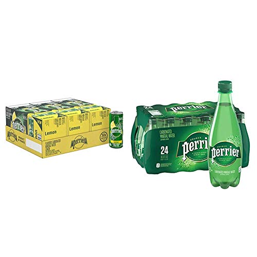 Perrier Lemon Flavored Carbonated Mineral Water, Slim Cans, 8.45 Fl Oz ...