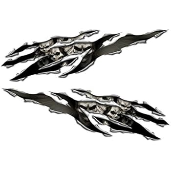 Amazon.com: Weston Signs Ripped/Torn Metal Look Decals with Gray Skulls ...