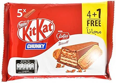 KitKat Chunky With Lotus Biscoff 5×41.5g price in Saudi Arabia | Amazon ...