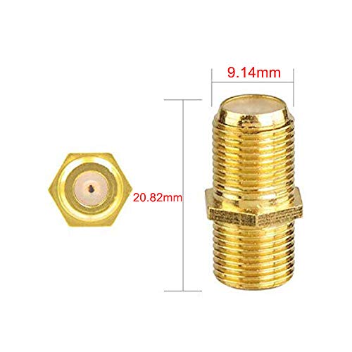 VCE Coaxial Cable Connector, RG6 F-Type Gold Plated Adapter Female to ...