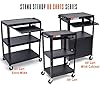 Line Leader AV Cart with Locking Cabinet | Height Adjustable Utility ...
