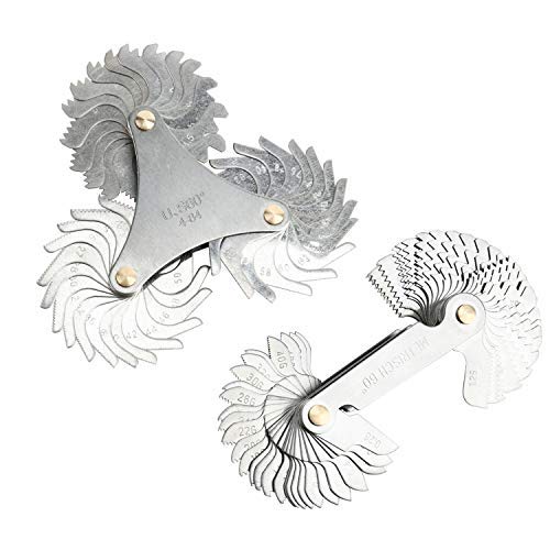 2 Pack Screw Pitch Cutting Gauge, 51 Pcs America SAE Type Screw Thread ...