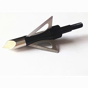 Amazon.com : 3 Razor Sharp Blade Arrowheads Fixed 100 Grain Archery ...