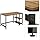 Meerveil Retro Computer Desk, Wooden Home Office Table, PC Laptop Desk ...