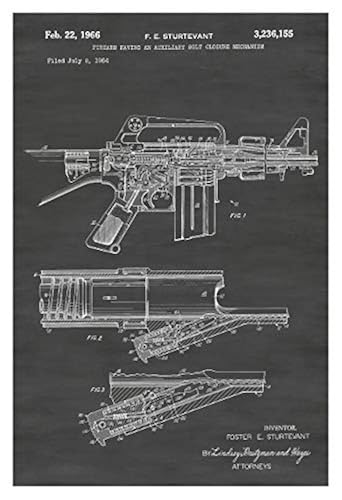 AR-15 Semi-Automatic Rifle Poster: Multiple Size/Color Options, Patent ...