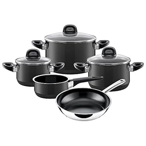 Silit Pot Set 4-Piece Modesto Grey Pouring Rim Made in Germany Glass ...