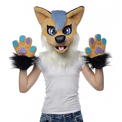 Amazon.com: Beige fox fursuit head for kids 9-15 Oneandonlycostumes ...