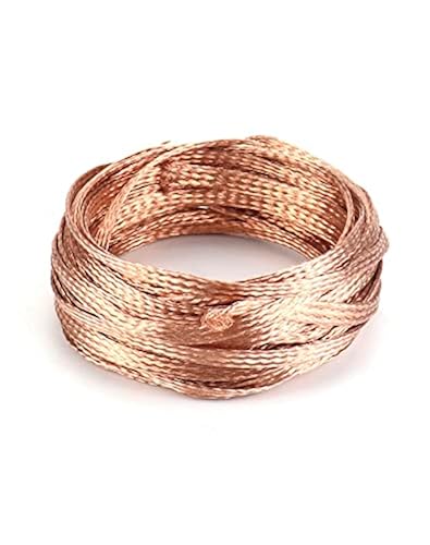 QWORK Flat Copper Braid Cable, 30ft 6mm Flat Copper Braided Ground ...