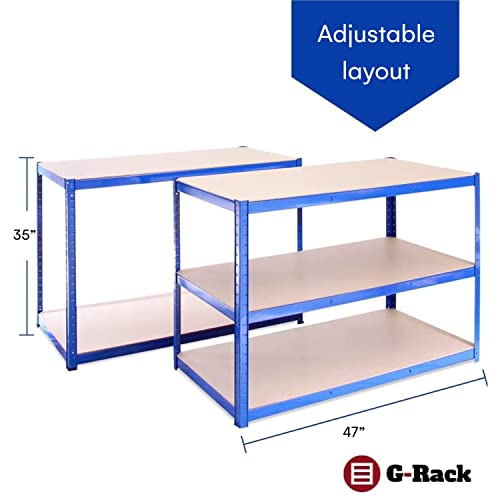 Garage Shelving Units - 71" H x 47" L x 24" W - Heavy Duty Racking ...