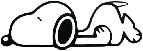 Peanuts Snoopy Laying Down Vinyl Decal 7" BLACK, Exterior Accessories ...