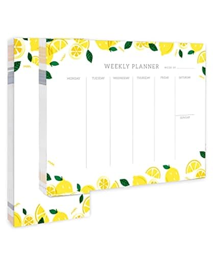 Weekly Planner Notepad Tear Off Set of 2 Weekly Calendar Pad 52 Undated ...