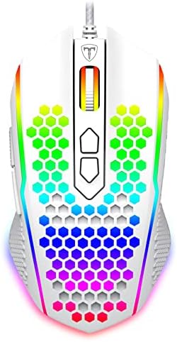 Honeycomb Wired Gaming Mouse, RGB Backlight and 8000 Adjustable DPI ...