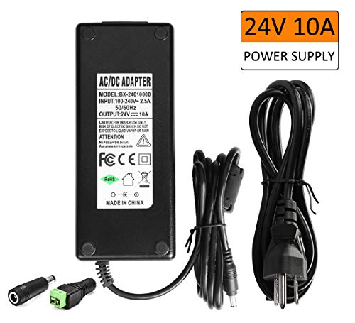 LED Power Supply Adapter 24V 10A - 240W AC/DC Power Adapter Transformer ...