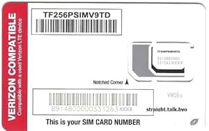 Amazon.com: Straight Talk SIM card for Verizon Network Compatigle with ...