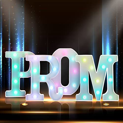 Kathfly 4 Pcs LED Prom Letter Lights 3D Extra Large Prom 2025 Light up ...