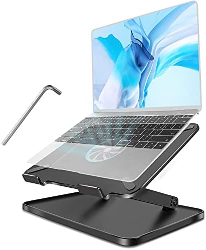 Laptop Stand with Fan, Adjustable Laptop Riser for Desk Ergonomic ...