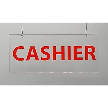 Amazon.com : Hanging Sign (Cashier Red) : Office Products