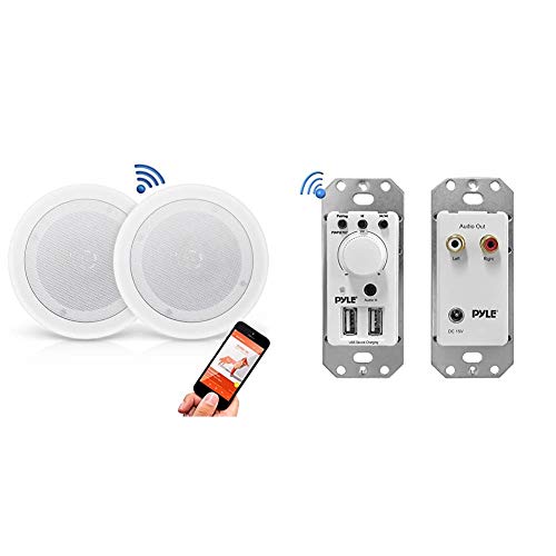 Pyle Pair 8” Bluetooth Flush Mount in-Wall in-Ceiling 2-Way Universal ...