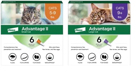 Advantage II Large Cat Over 9 lbs & Advantage II Small Cat 5-9 lbs Vet ...